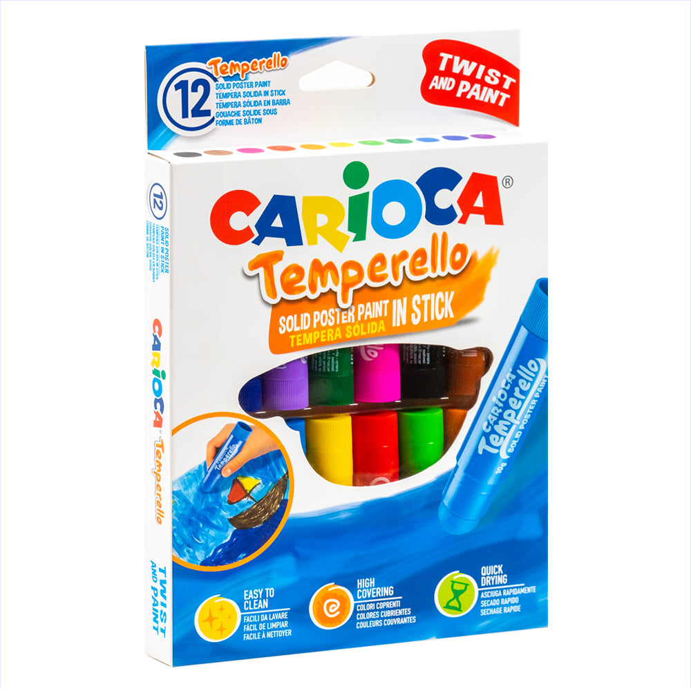Carioca Temperello/ Solid Tempera 12 Colors/ School Supplies/ For chil ...